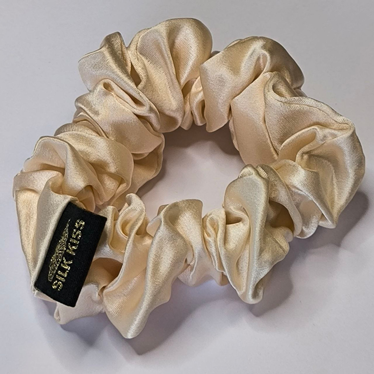 Hair band made of natural 100% silk light beige – Silk Kiss